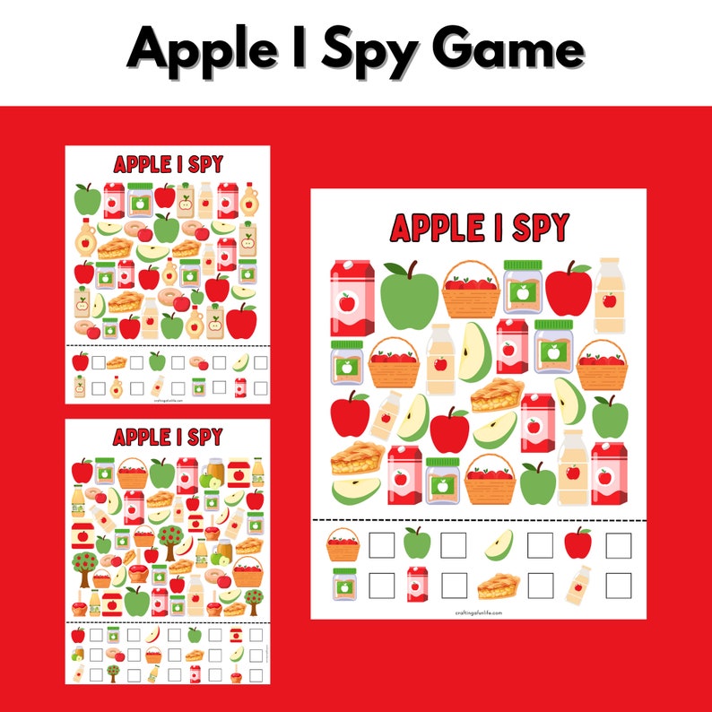 Apple I Spy Game for Kids, Autumn Seek and Find, Fall I Spy Game, Fall ...