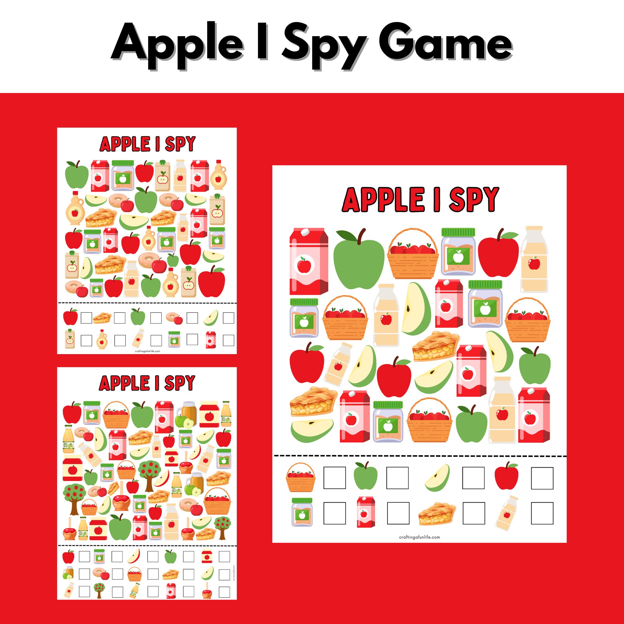 Apple I Spy Game for Kids, Autumn Seek and Find, Fall I Spy Game, Fall ...