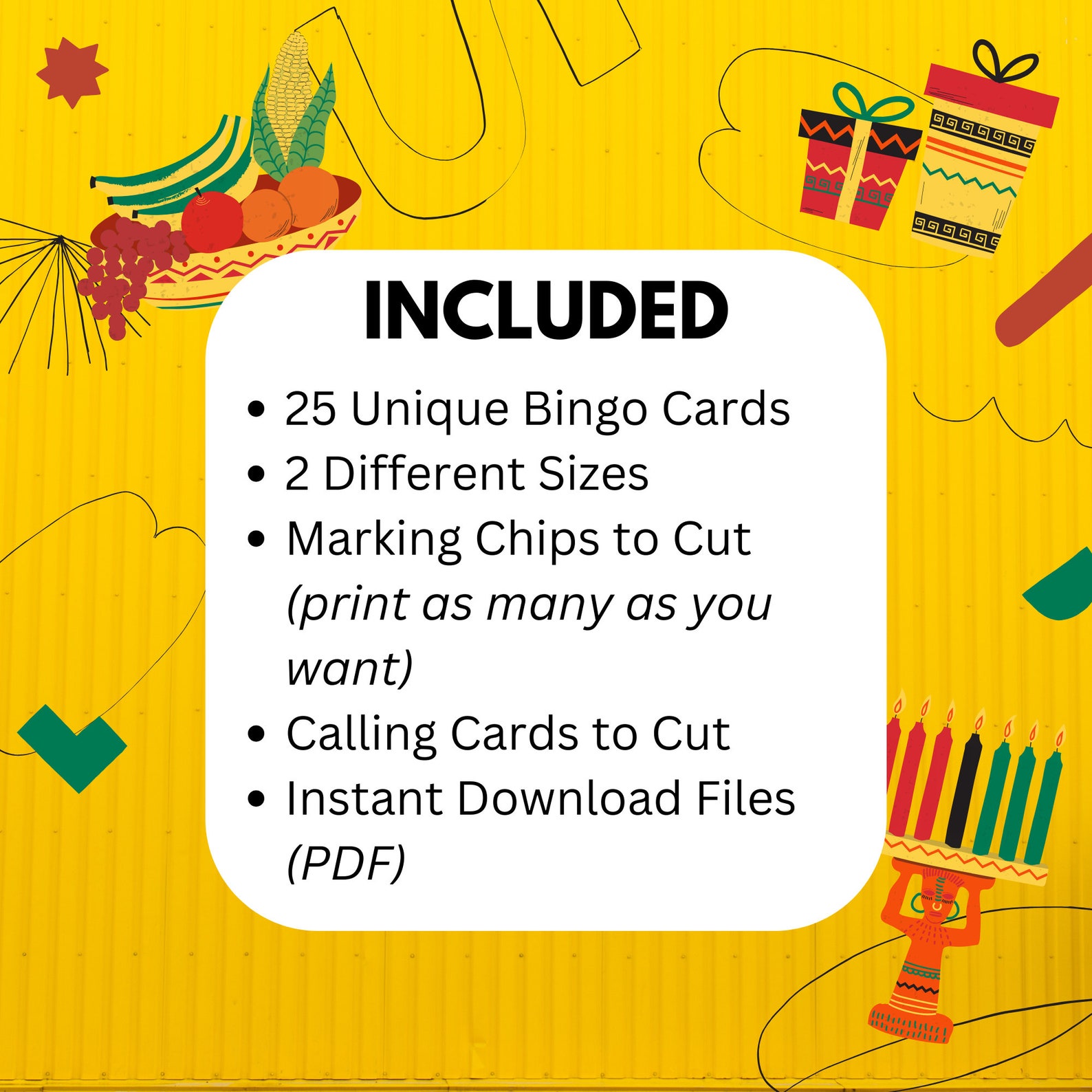 Kwanzaa Bingo Game: Printable Party Activity (digital Download) - Etsy