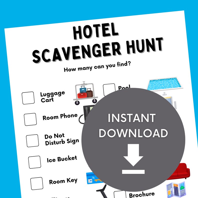 Scavenger Hunt Bundle for Kids, Road Trip Games, Printable Activities ...