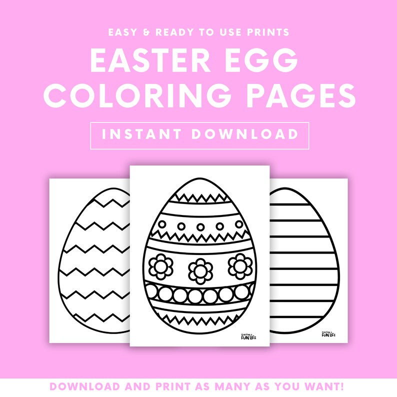 Easter Egg Coloring Pages for Kids, Easter Activity for Kids, Easter ...