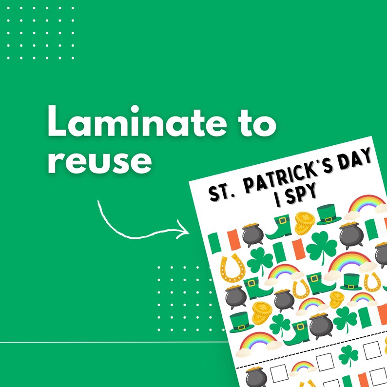 St. Patrick's Day I Spy Game for Kids, Kids' St. Patrick's Day Activity ...