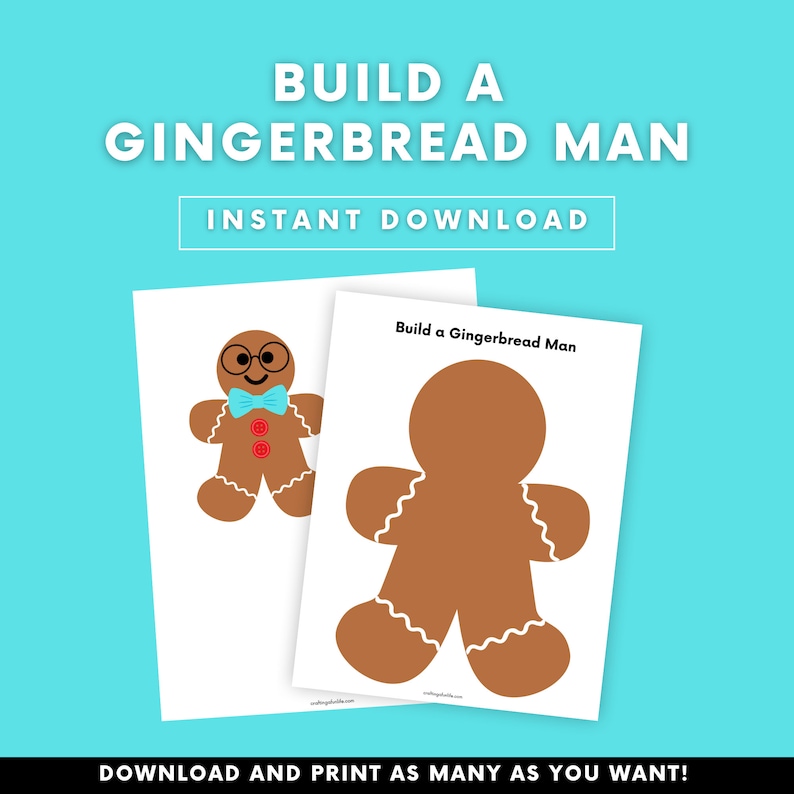Build a Gingerbread Man, Christmas Activity, Busy Book Printable ...