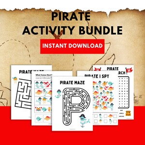 Pirate Activity Bundle for Kids, Pirate Themed Worksheets, Printable ...