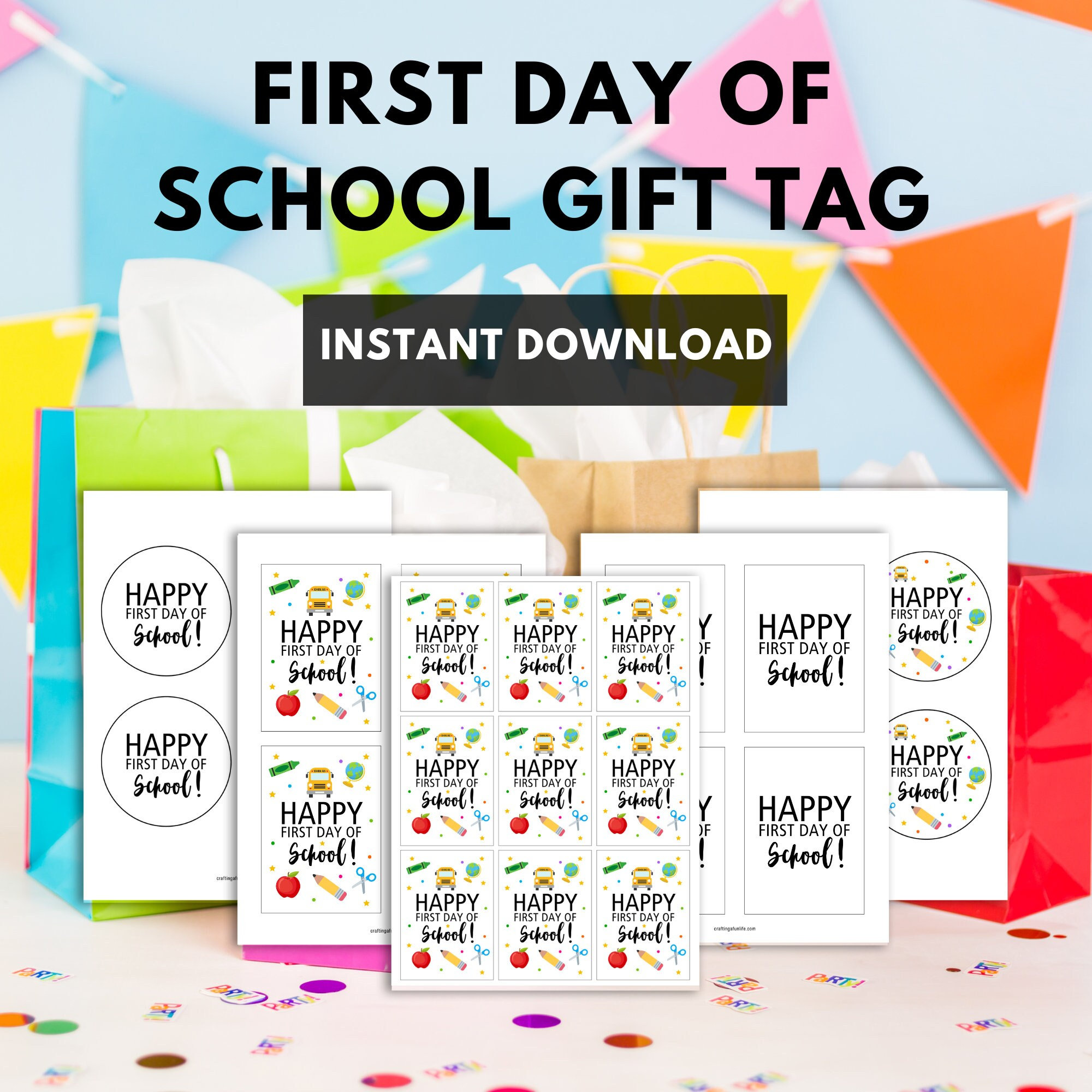 First Day of School Gift Tags, Gift Tags for Teachers, Gift Tags for ...