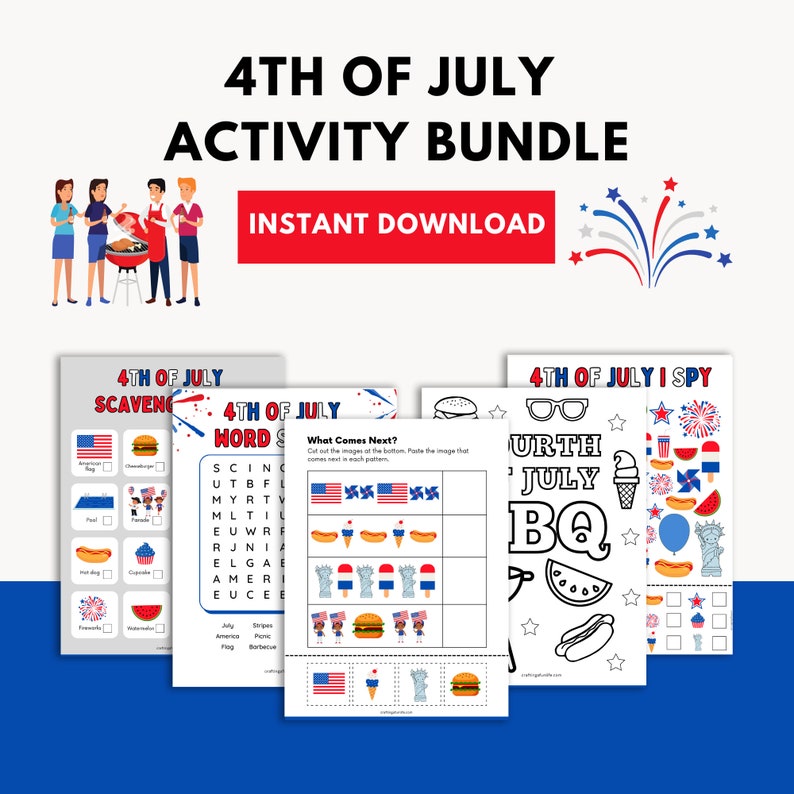 4th of July Activity Bundle for Kids, 4th of July Games, Independence ...