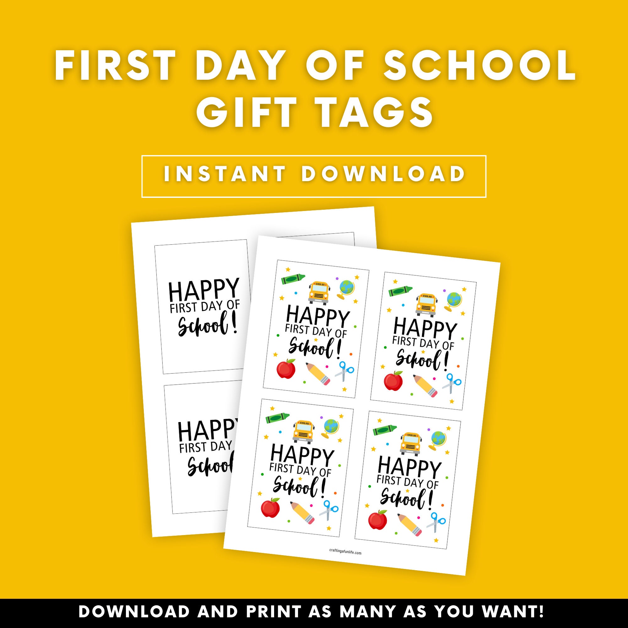 First Day of School Gift Tags, Gift Tags for Teachers, Gift Tags for ...