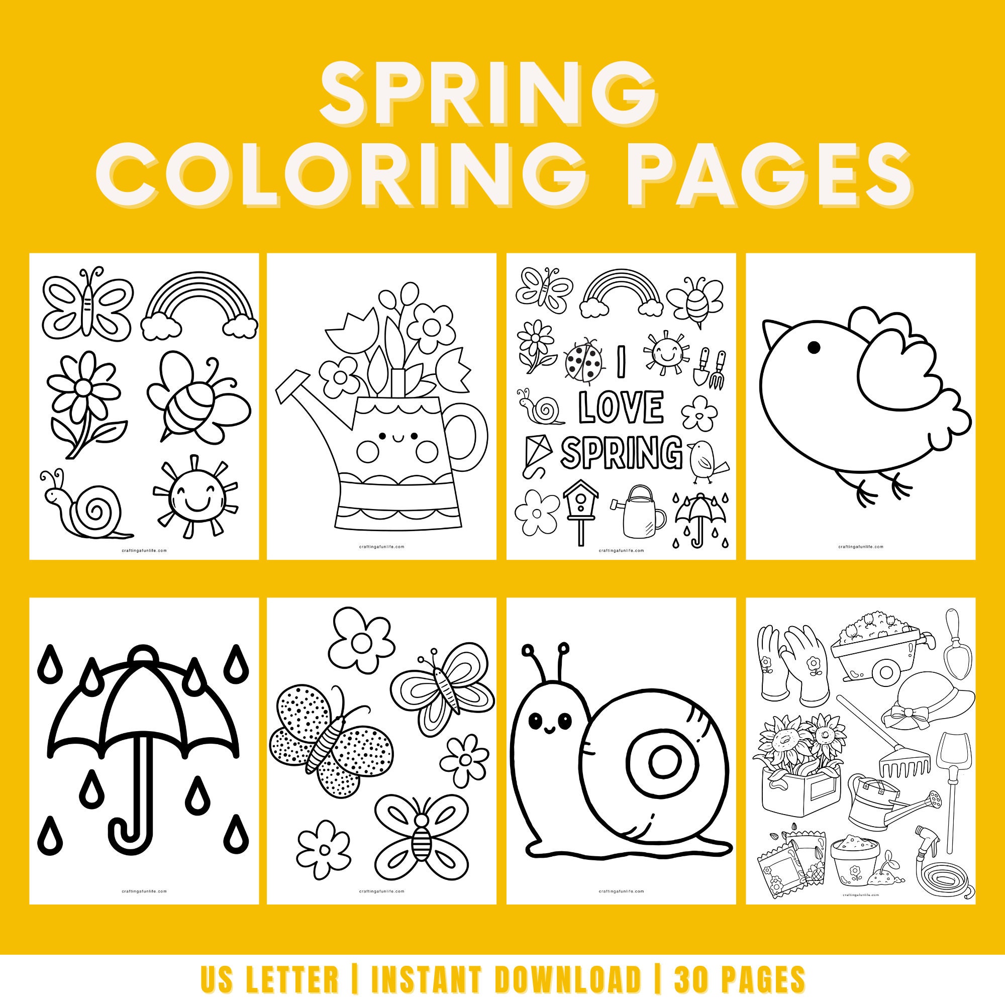 Spring Coloring Pages for Kids, Spring Activity for Kids, Toddlers ...