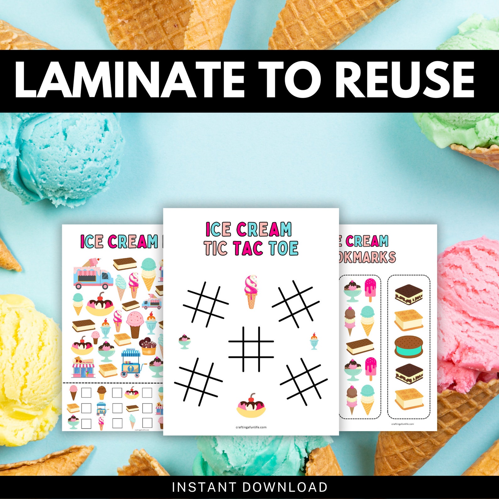 Ice Cream Activity Bundle for Kids, Printable Summer Activities, Ice ...