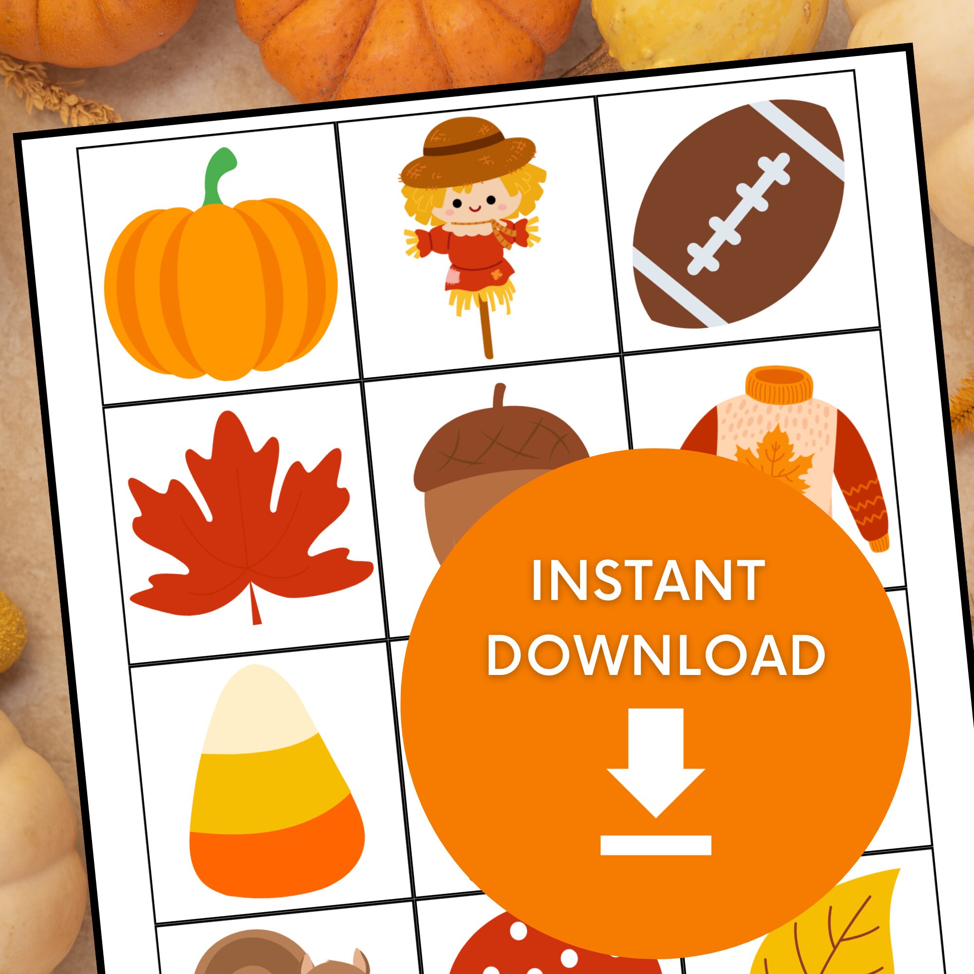 Fall Memory Match Game: Autumn Activity for Kids (digital Download) - Etsy