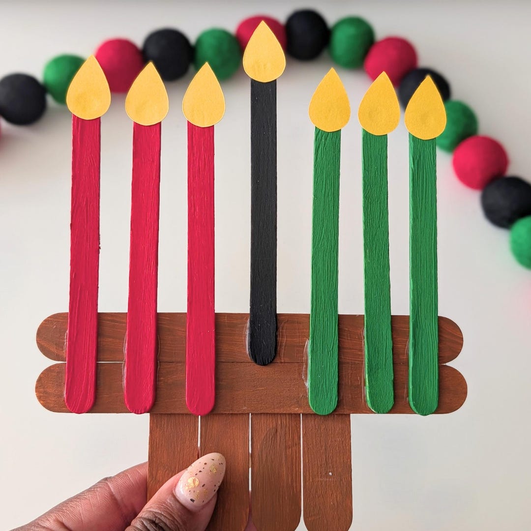 Popsicle Stick Kinara Craft for Kids, Kwanzaa Craft for Kids, Kwanzaa ...