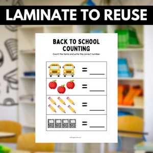 Back to School Math Activity Bundle for Kids, Printable Preschool ...