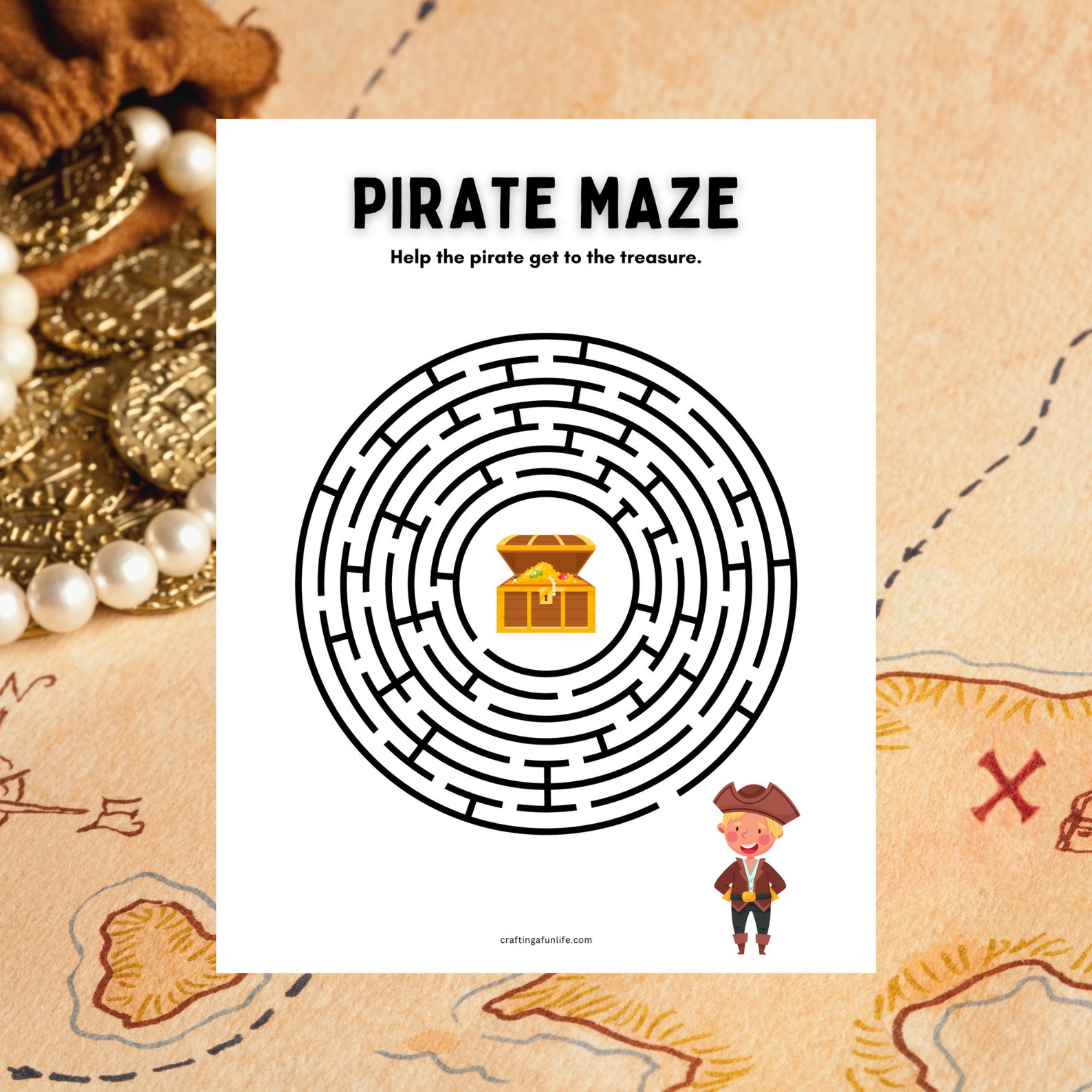 Pirate Mazes, Mazes for Kids, Fun Maze Activity Printable for Kids, Pirate Games, Pirate Party ...
