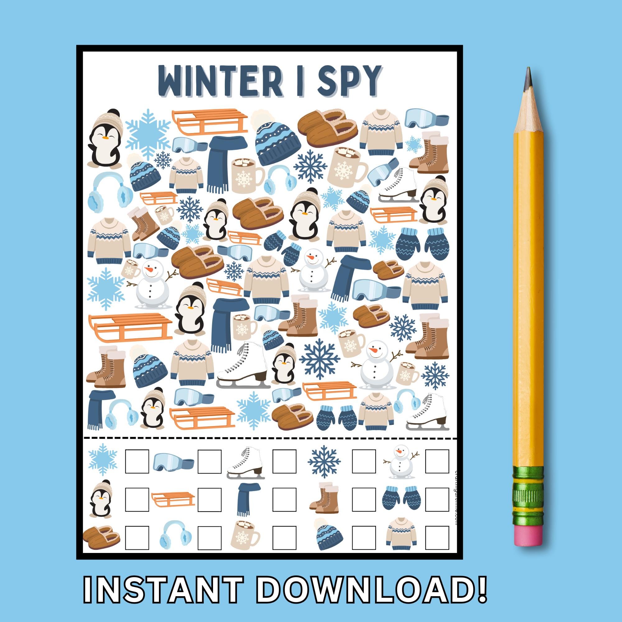Winter I Spy Game for Kids: Winter Printable Activity (PDF) - Etsy