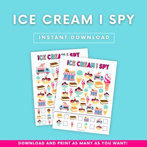 Ice Cream I Spy Activity for Kids, Look and Find Activities, Summer ...