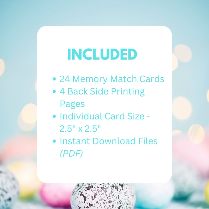 Easter Memory Match Game for Kids, Printable Easter Games, Classroom ...