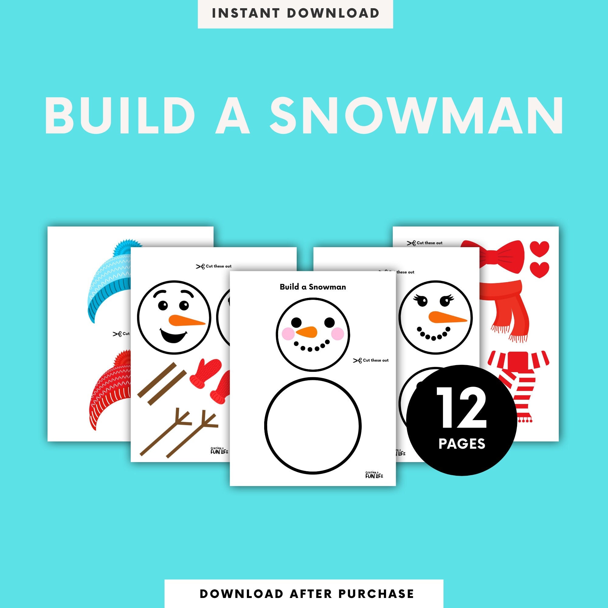 Build a Snowman Activity for Kids, Snowman Worksheet, Winter Activity ...
