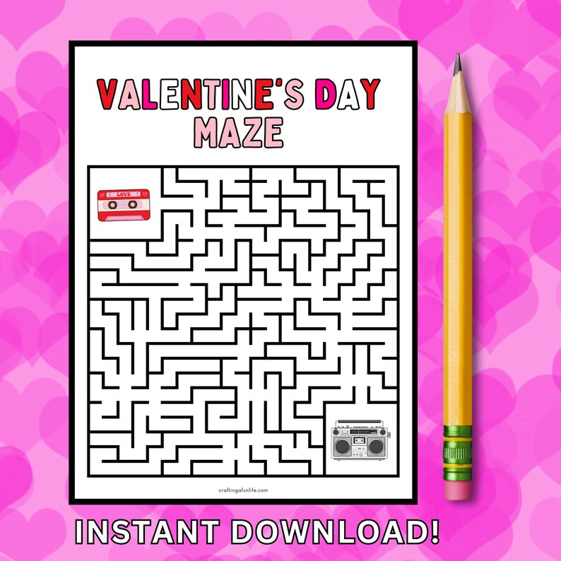 Valentine's Day Activity Bundle for Kids, Printable Worksheets, Word ...