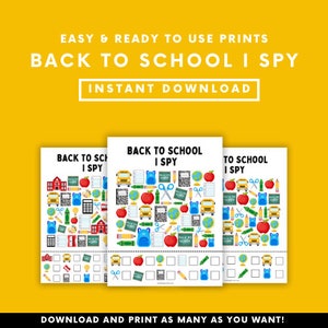 Back to School I Spy Activity for Kids, Back to School Printable, First ...