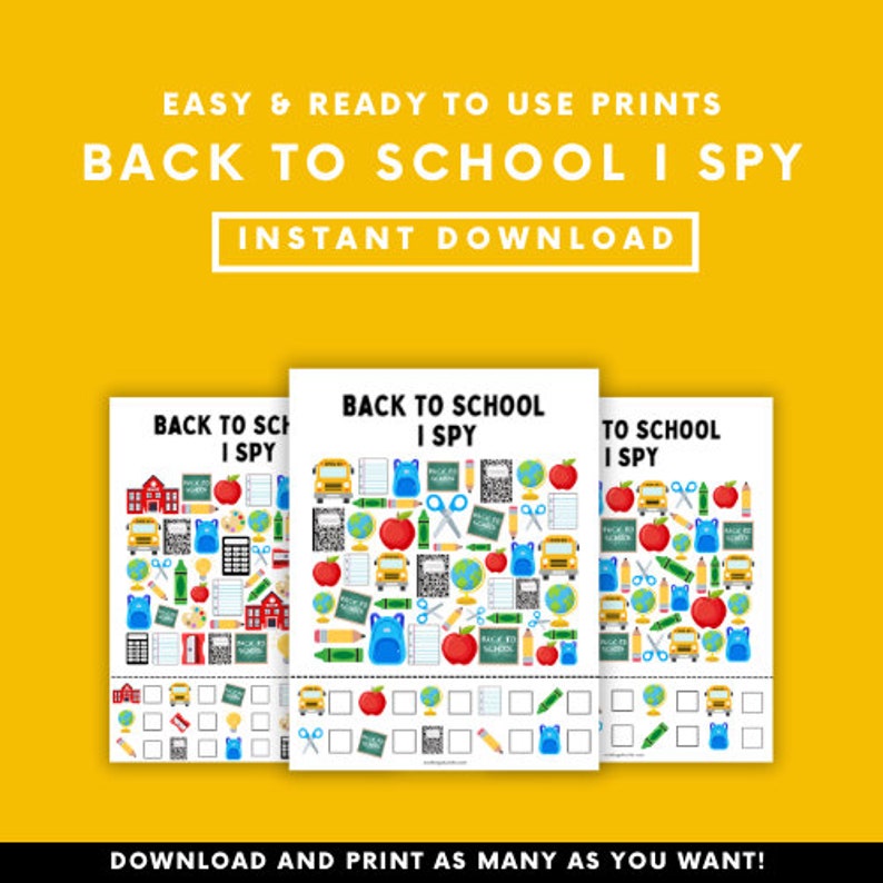 Back to School I Spy Activity for Kids, Back to School Printable, First ...