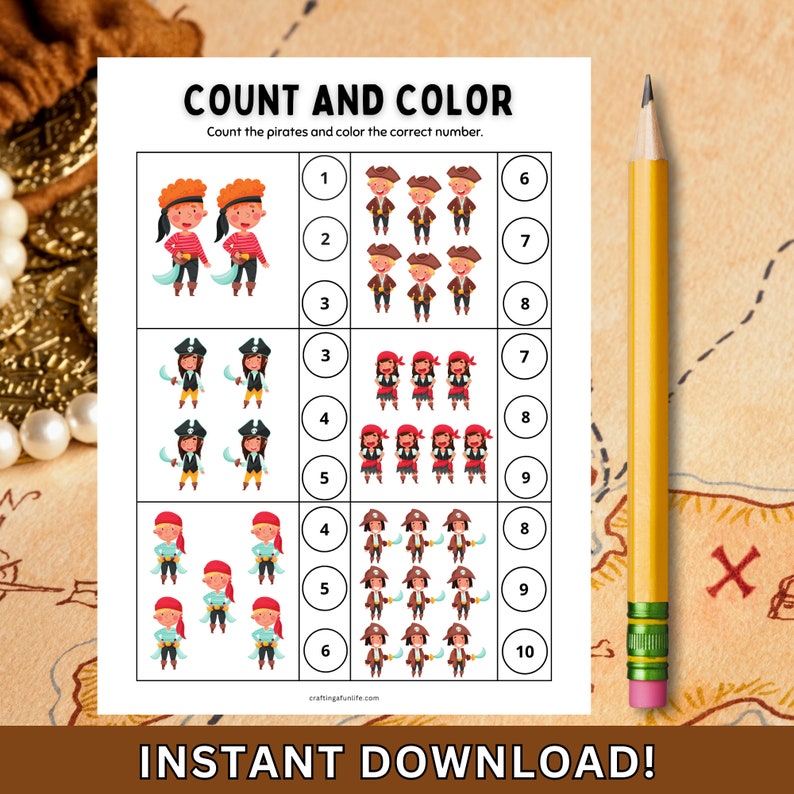 Pirate Activity Bundle for Kids, Pirate Themed Worksheets, Printable ...