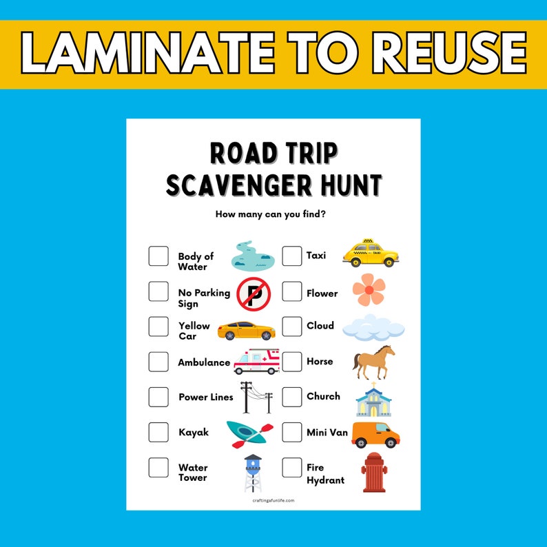 Scavenger Hunt Bundle for Kids, Road Trip Games, Printable Activities ...