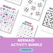 Mermaid Activity Bundle for Kids, Summer Activity Sheets, Printable ...