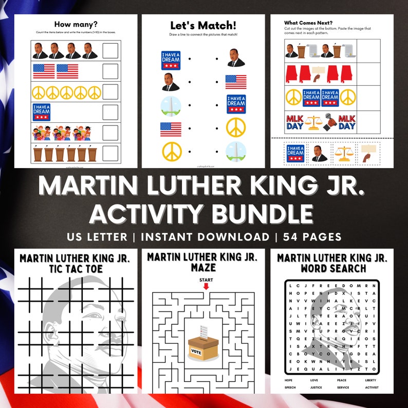Martin Luther King Jr Activity Bundle, MLK Day Printable, Classroom ...