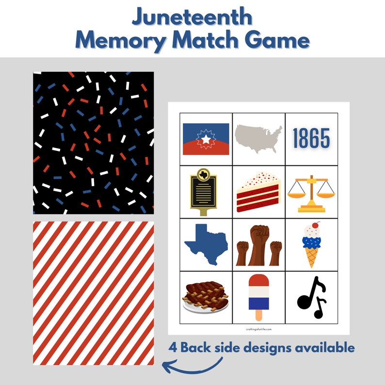 Juneteenth Memory Match Game, Printable Juneteenth Games, Juneteenth ...