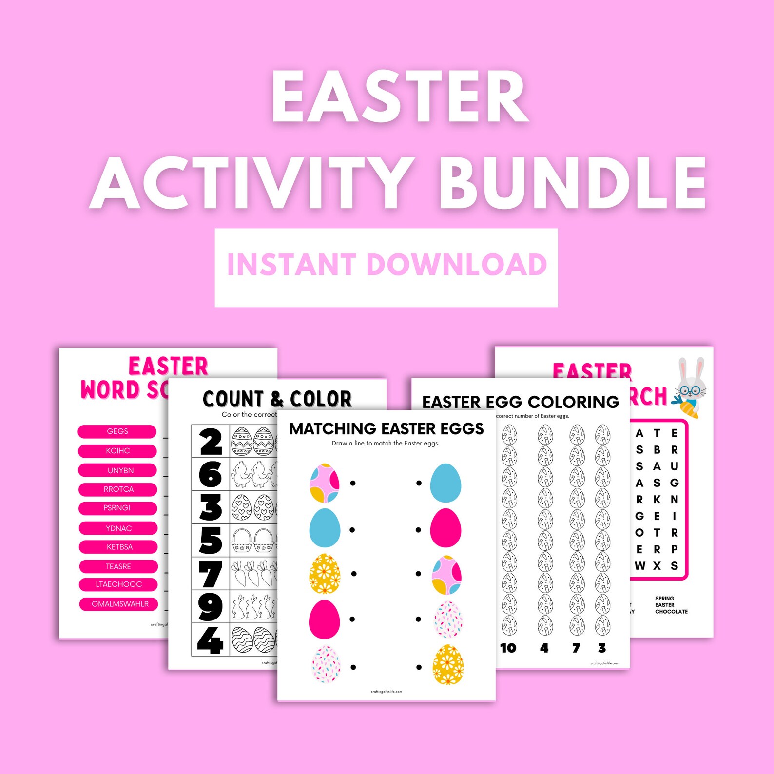 Easter Activity Bundle for Kids, Kid Games, Easter Coloring Pages, I ...
