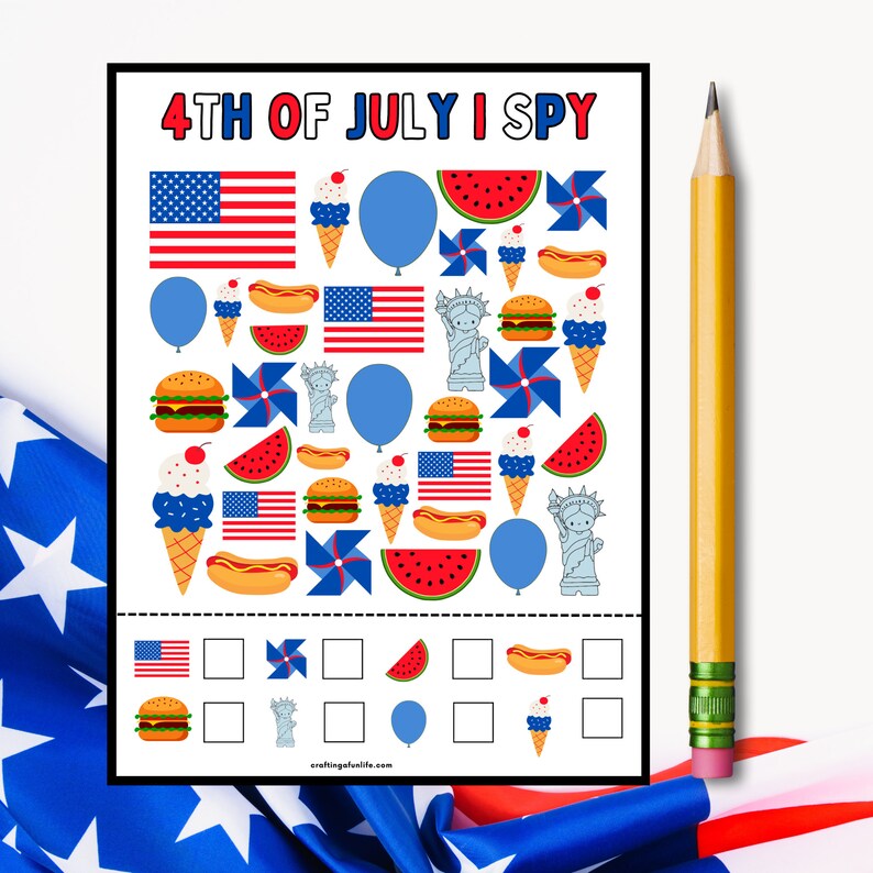 4th of July I Spy Game, 4th of July I Spy Game for Kids, 4th of July ...