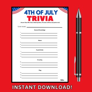 4th of July Trivia Game Bundle: Independence Day Party (printable PDF ...