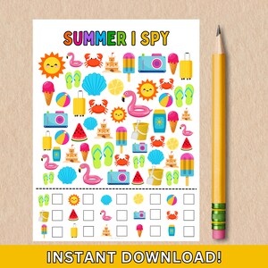Summer I Spy Activity for Kids, Look and Find Activity for Kids, Kids ...