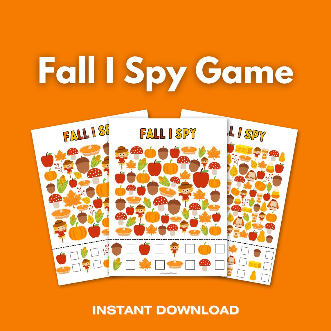 Fall I Spy Game for Kids, Autumn Seek and Find, Fall Printable Games ...