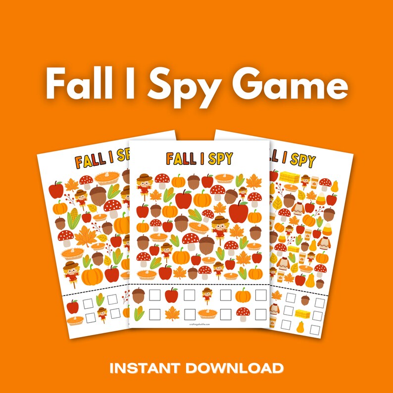 Fall I Spy Game for Kids, Autumn Seek and Find, Fall Printable Games ...