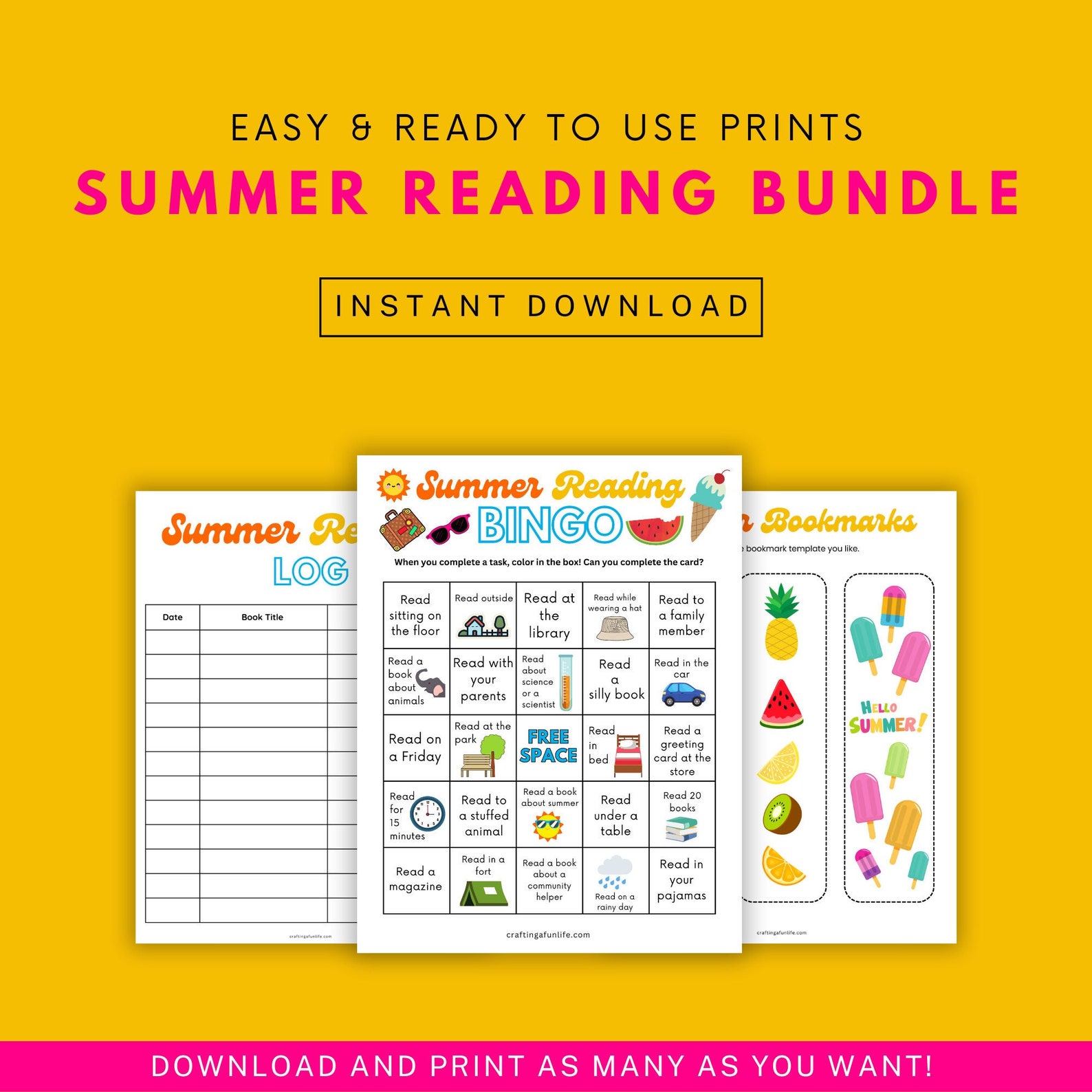 Summer Reading Bundle for Kids, Reading Printable Activities, Reading ...