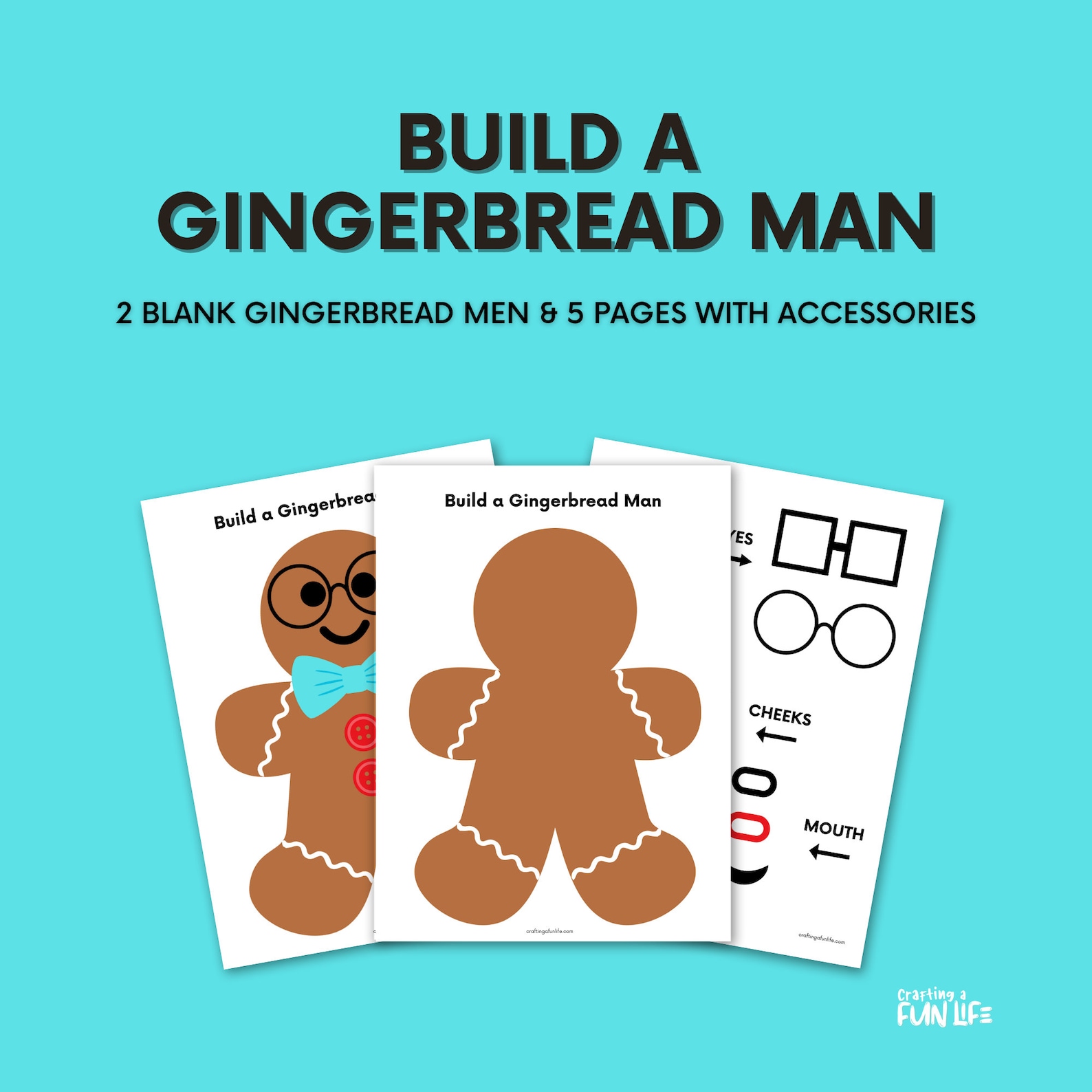Build a Gingerbread Man, Christmas Activity, Busy Book Printable ...