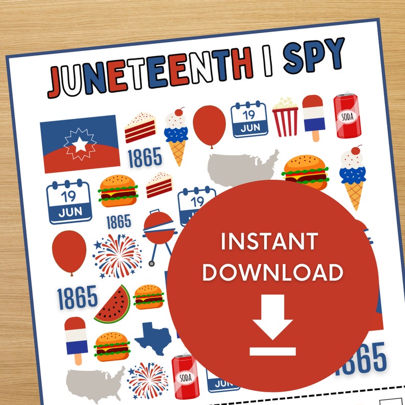 Juneteenth I Spy Game: Printable Activity for Kids (digital Download ...