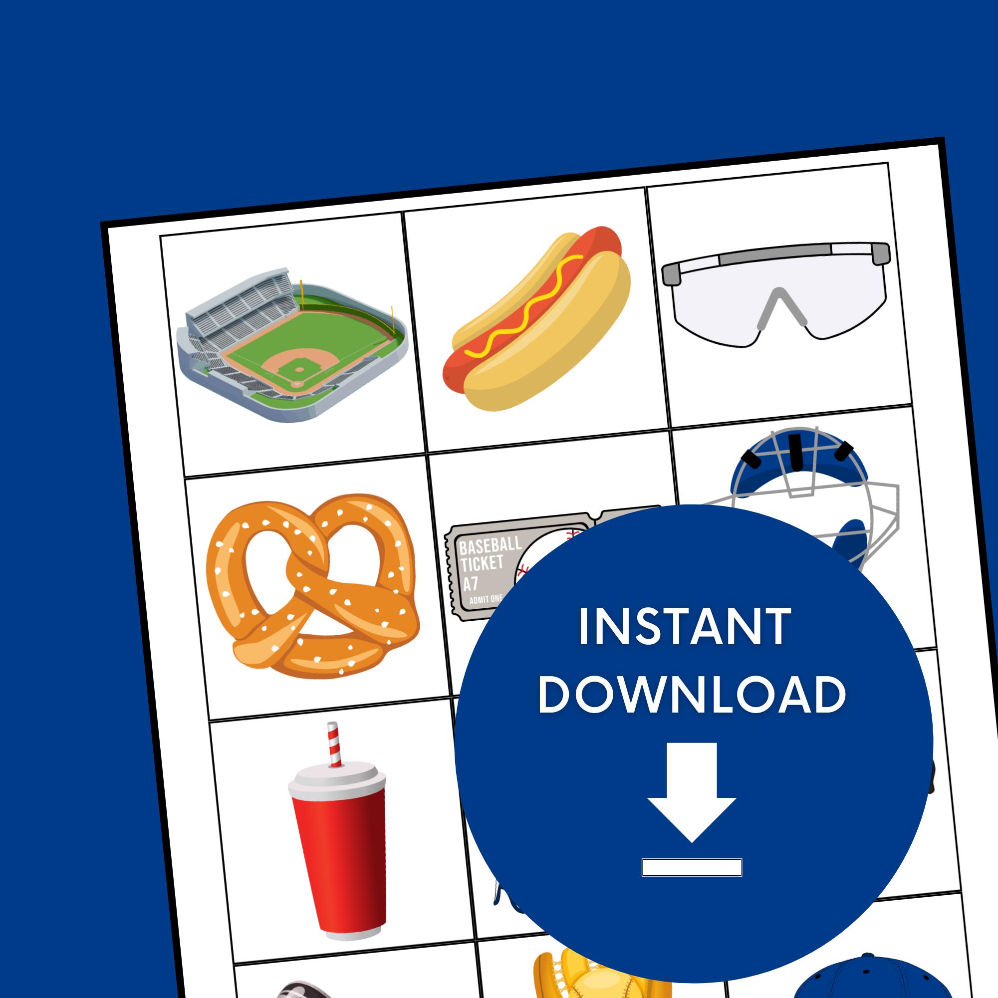 Baseball Memory Match Game: Baseball Activity for Kids (digital ...