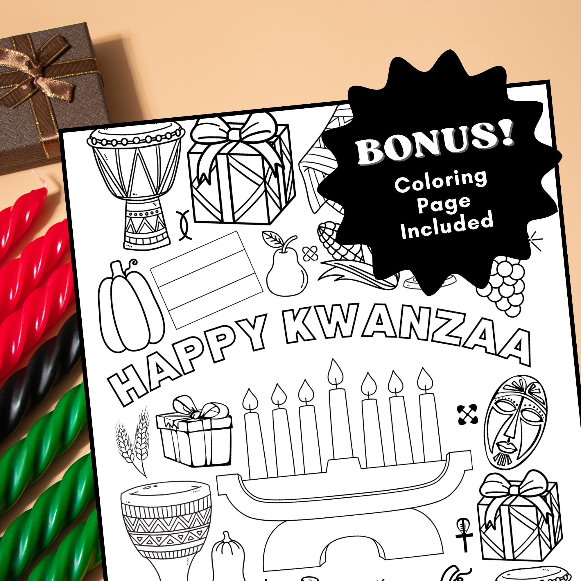 Kwanzaa Kinara Suncatcher Kit, Kids Craft Kit, DIY Art Kit, Kwanzaa ...