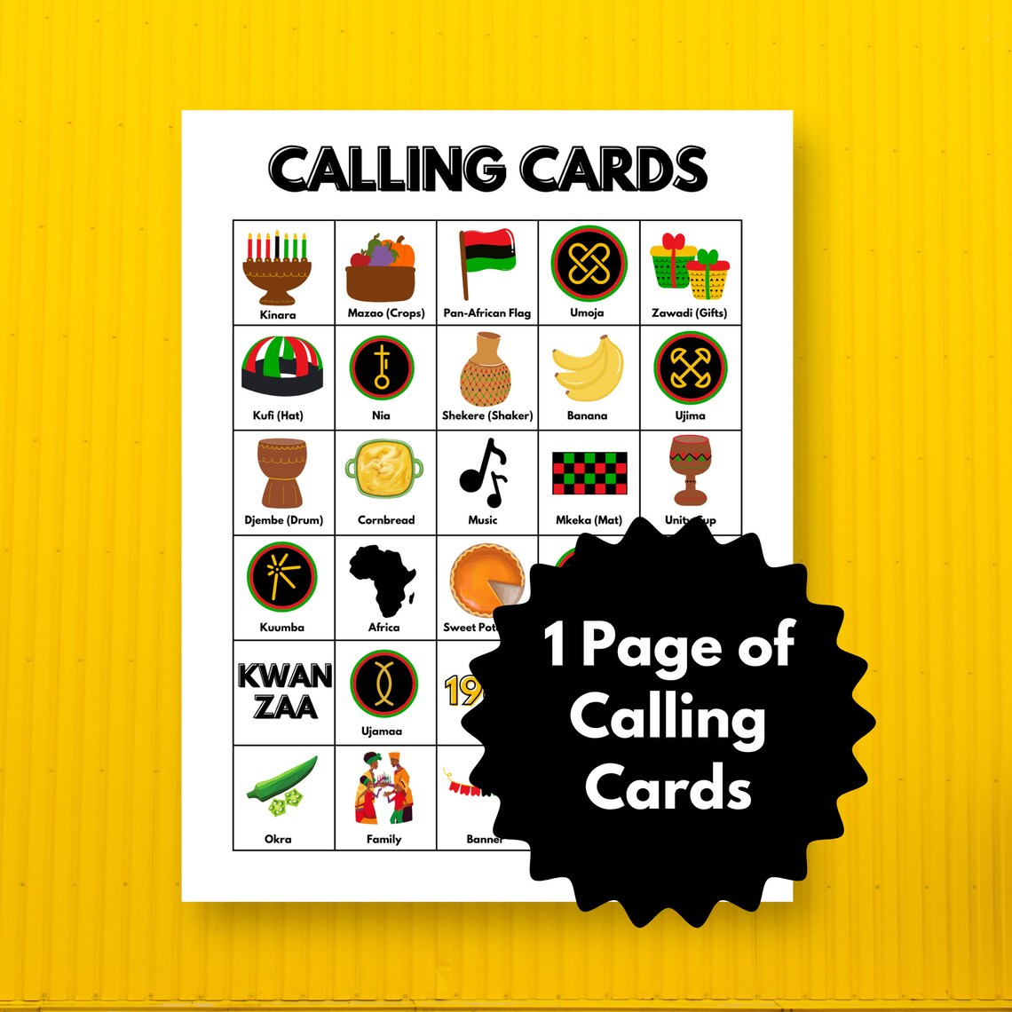 Kwanzaa Bingo Game: Printable Party Activity (digital Download) - Etsy