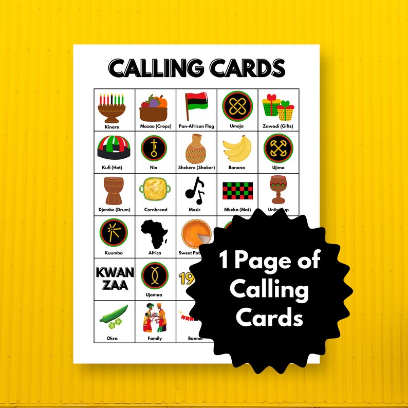 Kwanzaa Bingo Game: Printable Party Activity (digital Download) - Etsy