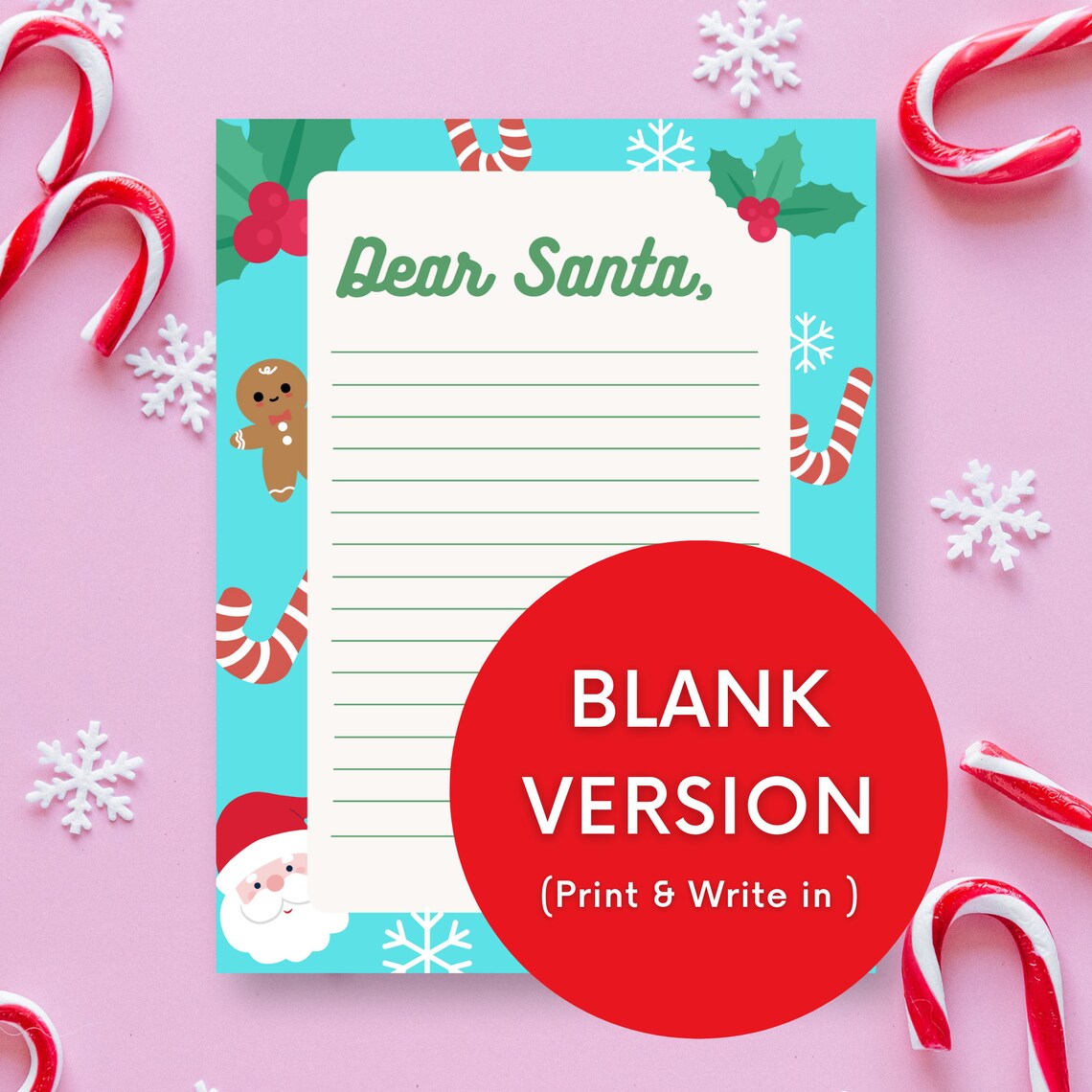Letter to Santa Printable for Kids, Letter to the North Pole, Dear ...