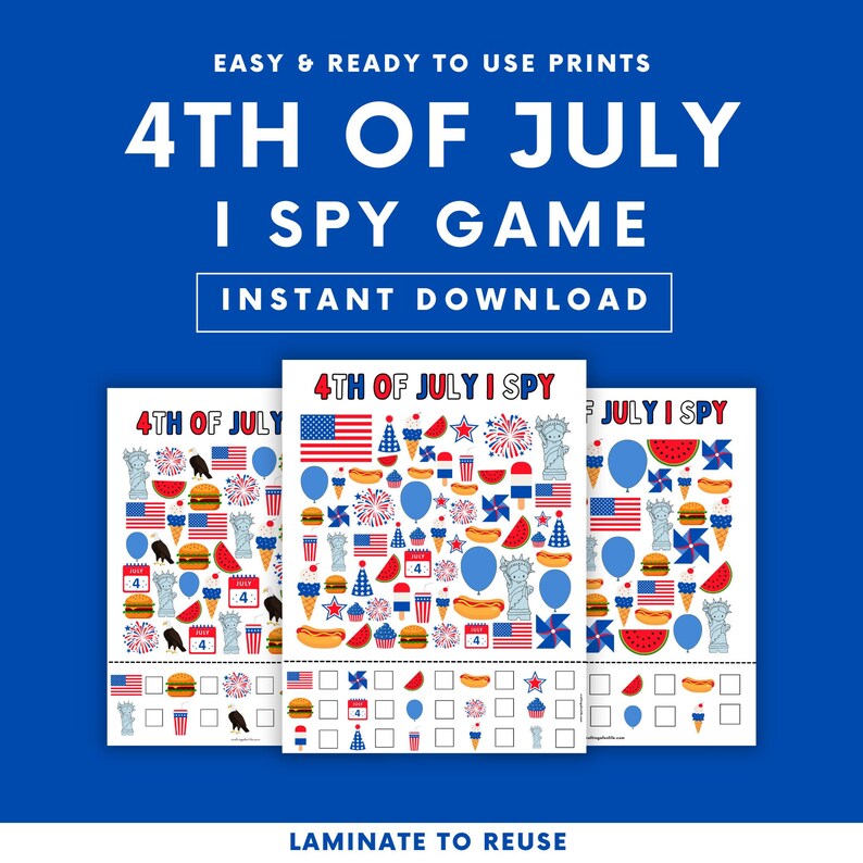4th of July I Spy Game, 4th of July I Spy Game for Kids, 4th of July ...