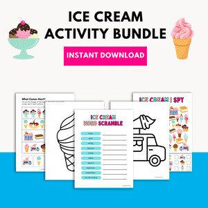 Ice Cream Activity Bundle for Kids, Printable Summer Activities, Ice ...