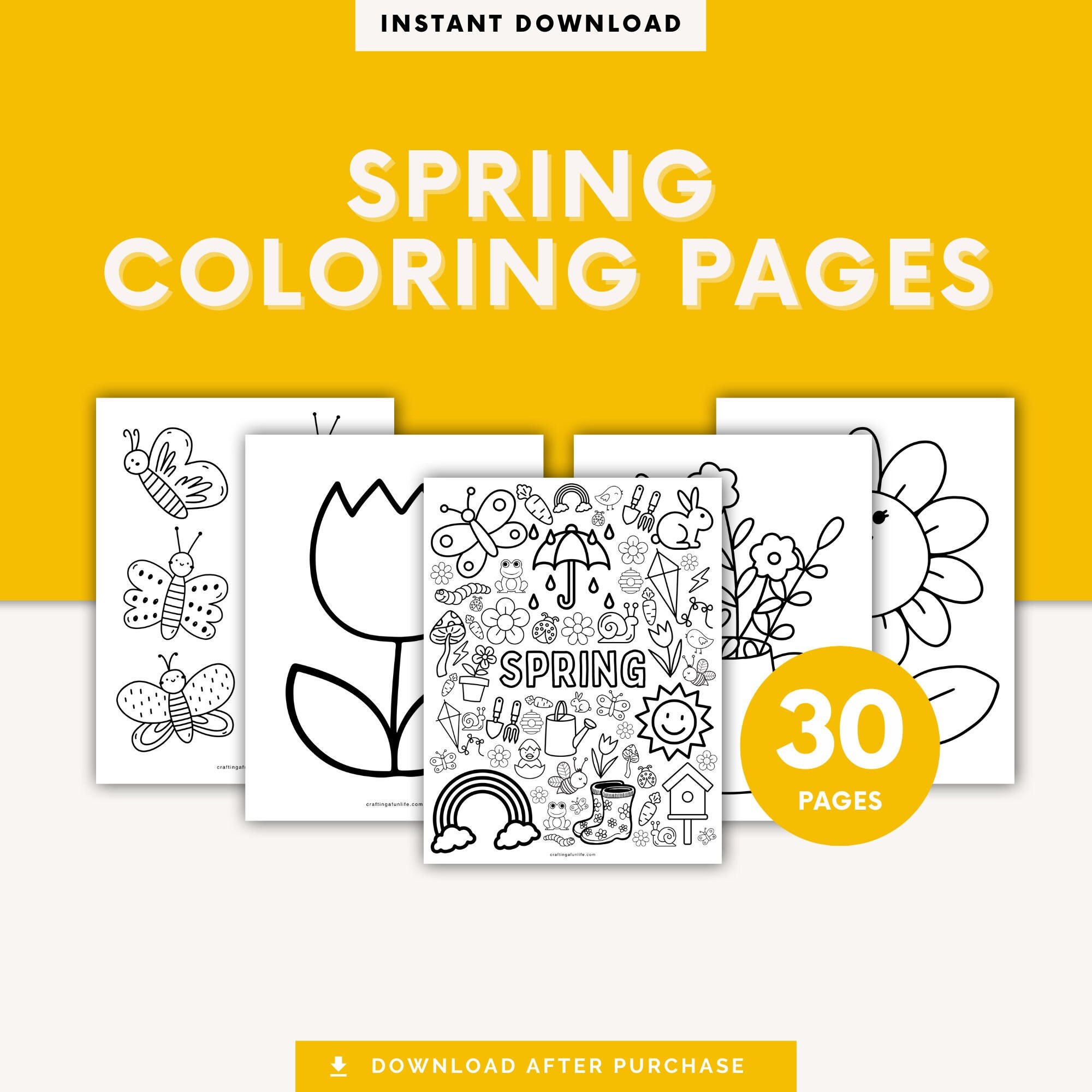 Spring Coloring Pages for Kids, Spring Activity for Kids, Toddlers ...