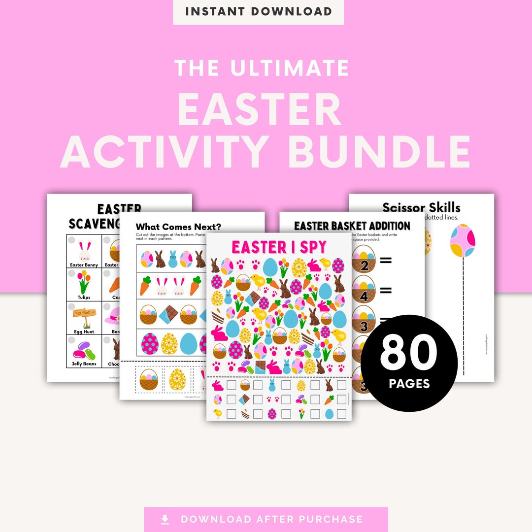 Easter Activity Bundle for Kids, Kid Games, Easter Coloring Pages, I ...