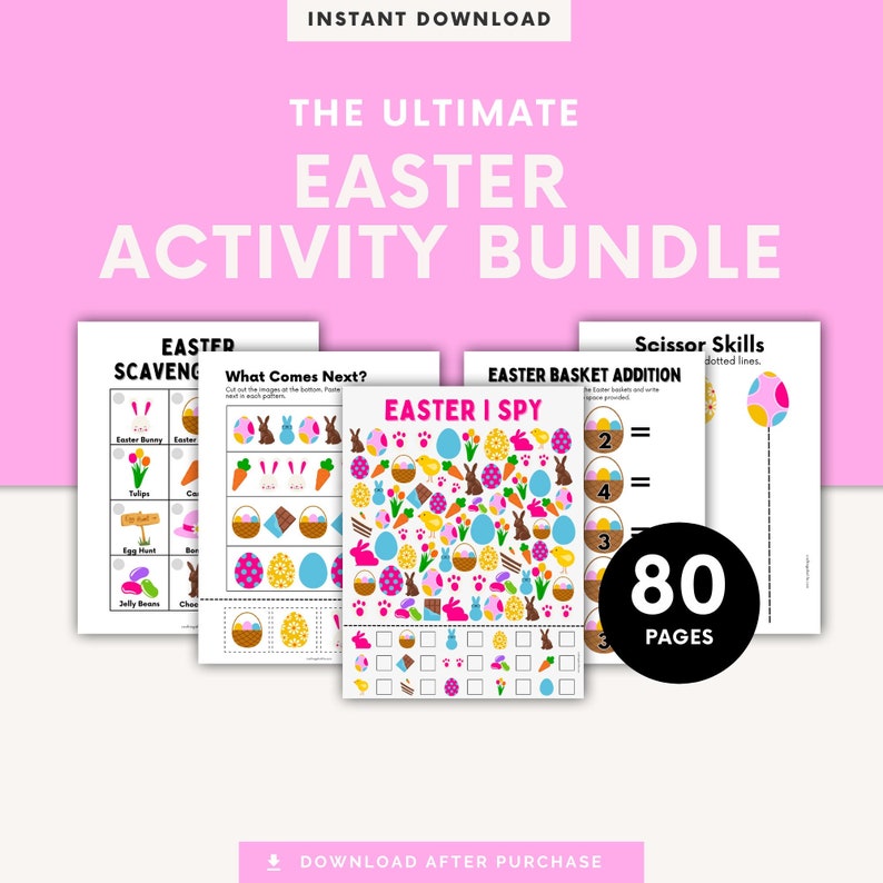 Easter Activity Bundle for Kids, Kid Games, Easter Coloring Pages, I ...