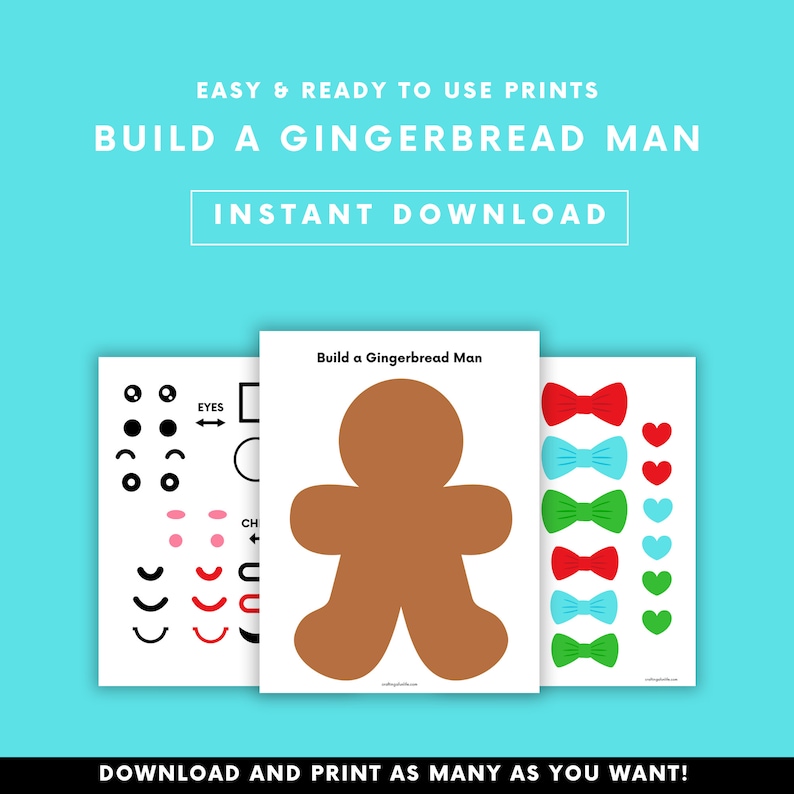 Build a Gingerbread Man, Christmas Activity, Busy Book Printable ...