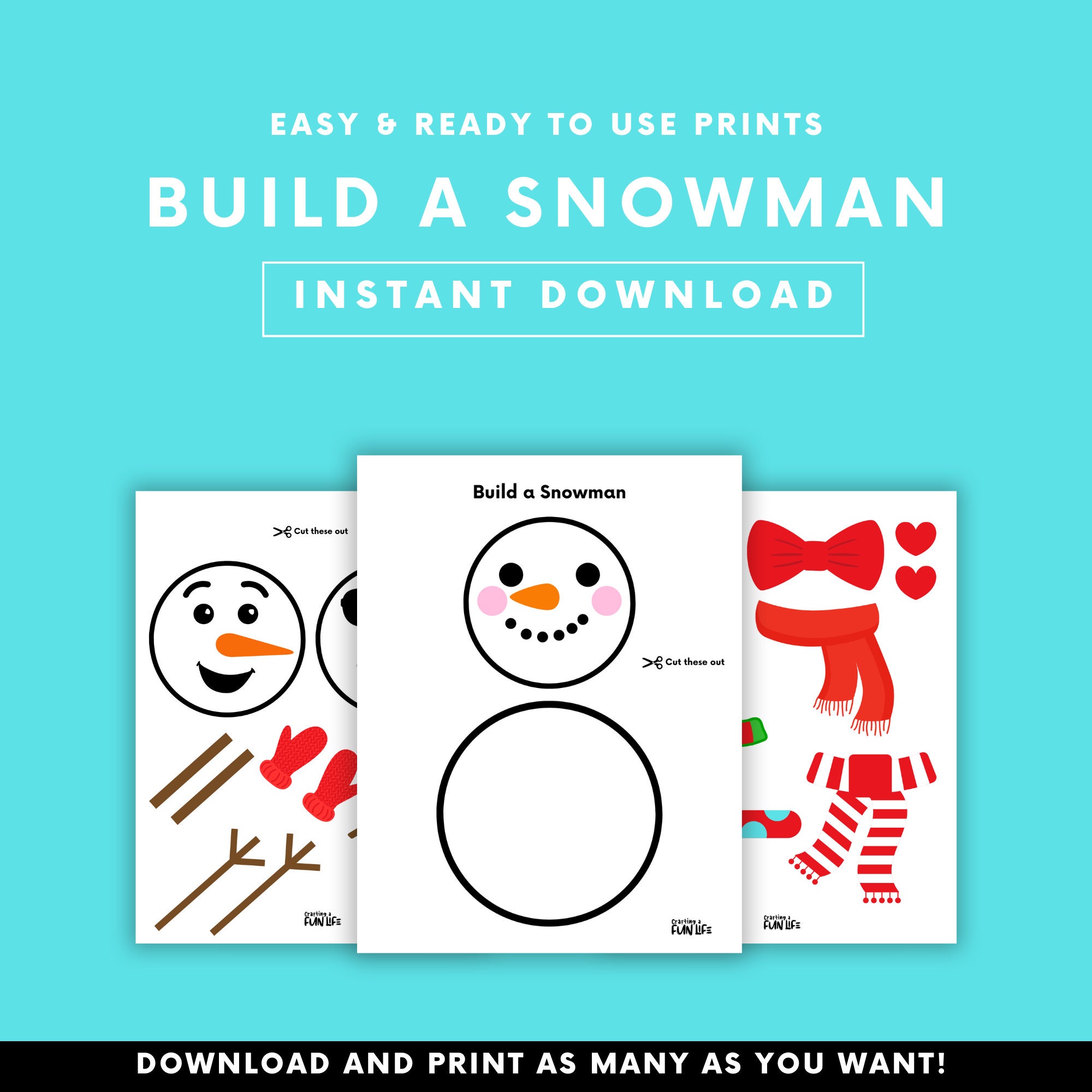 Build a Snowman Activity for Kids, Snowman Worksheet, Winter Activity ...
